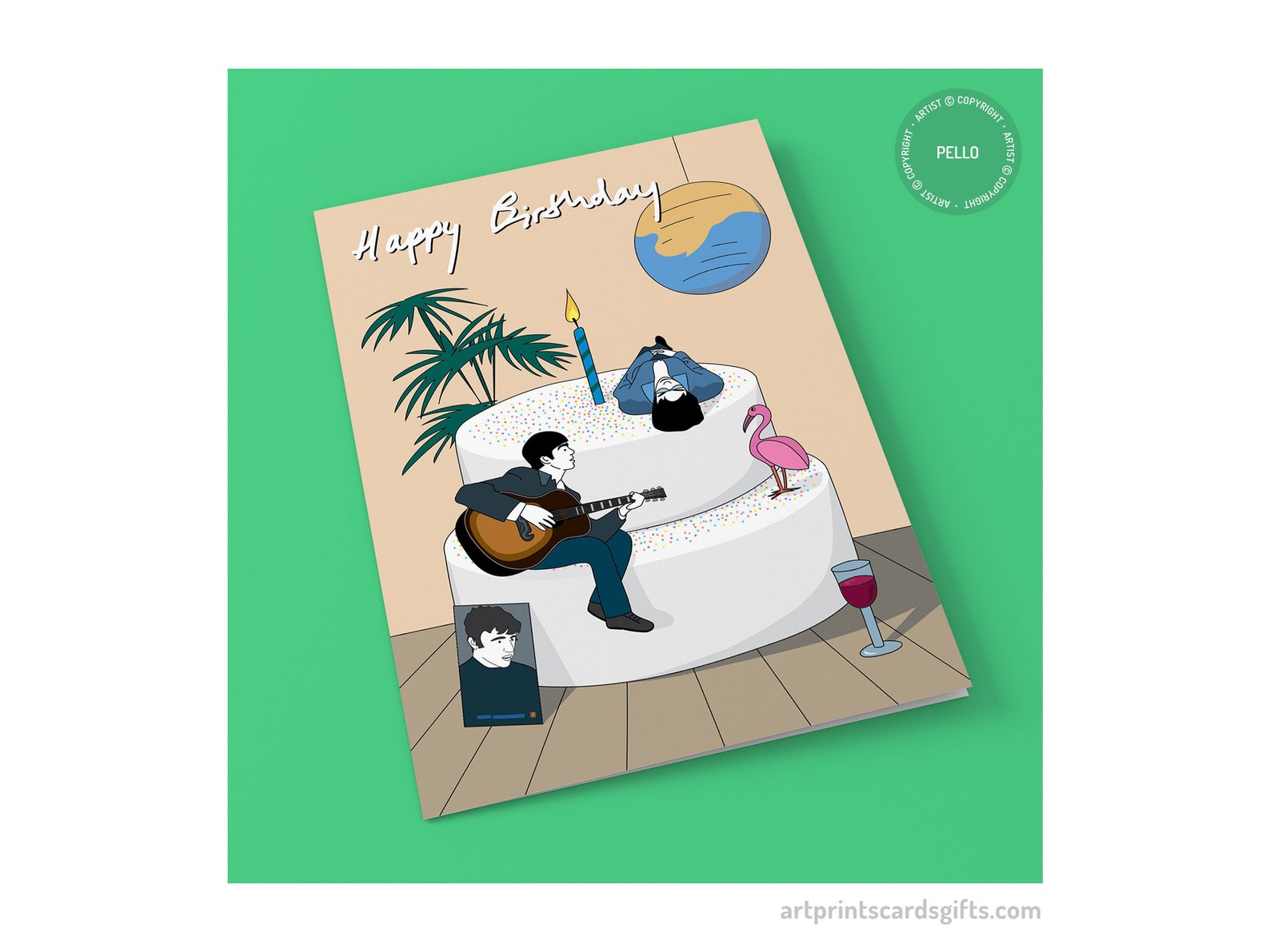 Oasis Birthday Card - Definitely Maybe Birthday Cake - Liam Gallagher ...