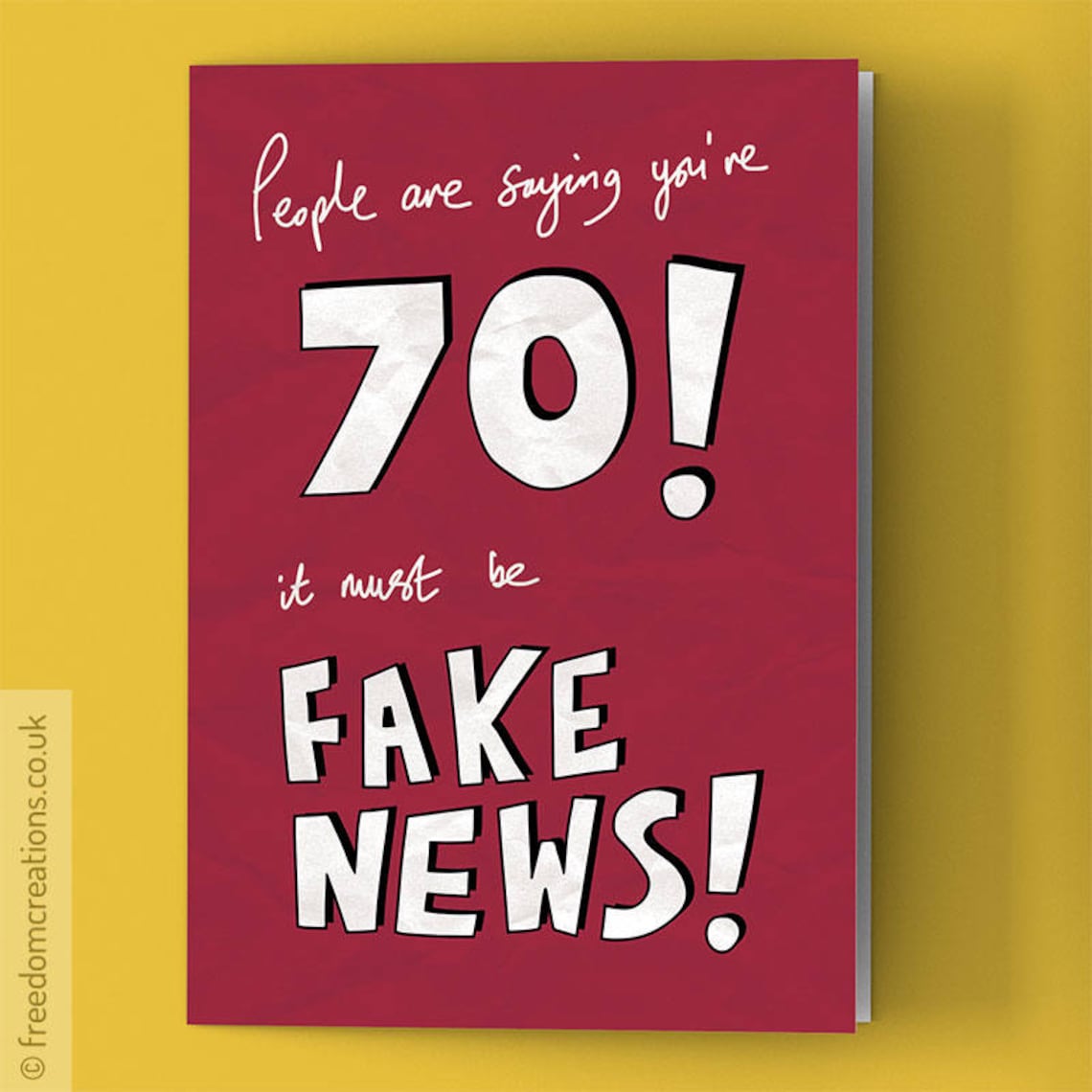 Fake News 70th Birthday Card Funny Political Greeting Cards, Age ...