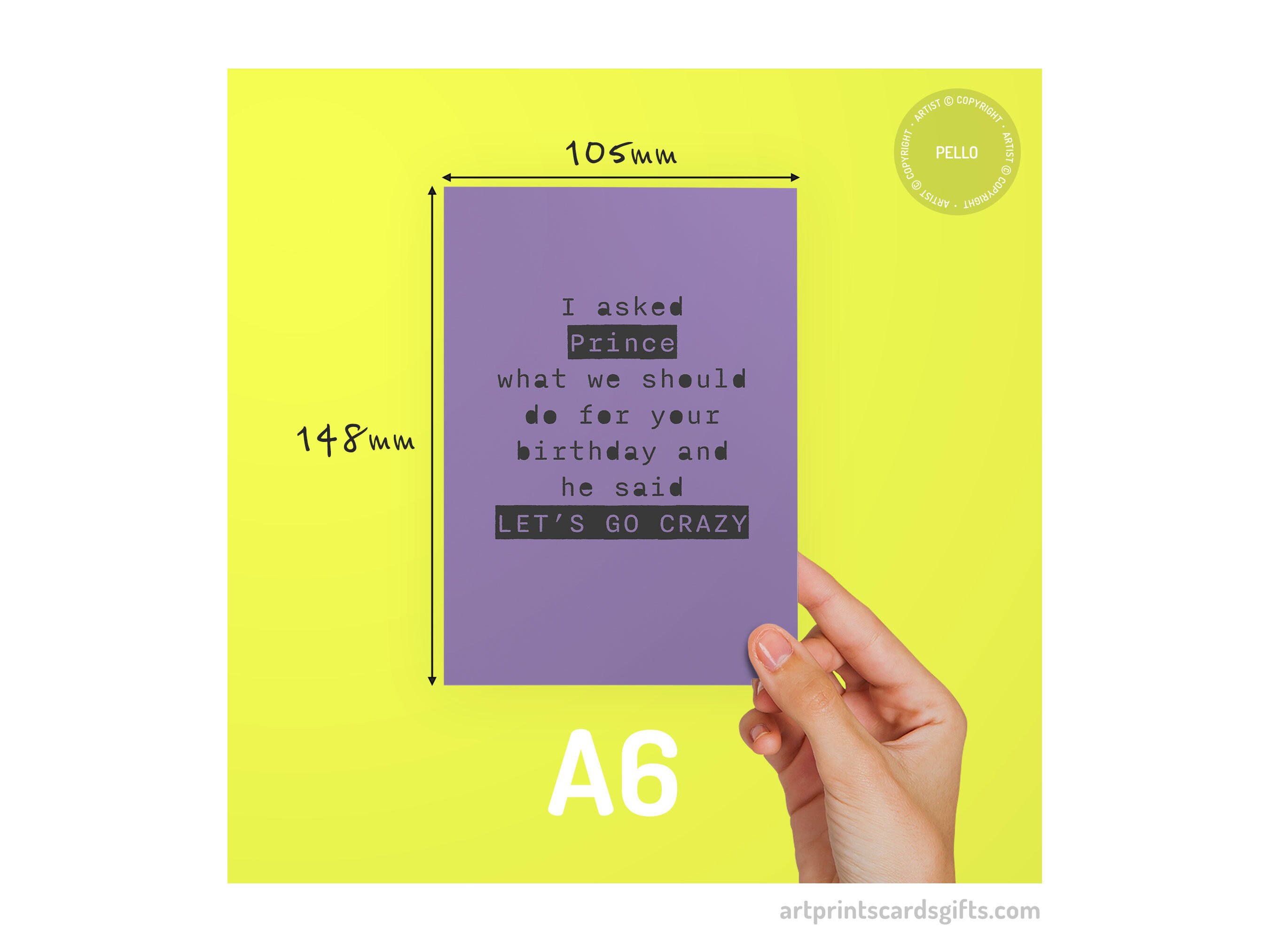 Prince Birthday Card - Prince and the Revolution - Card for Music Fan ...