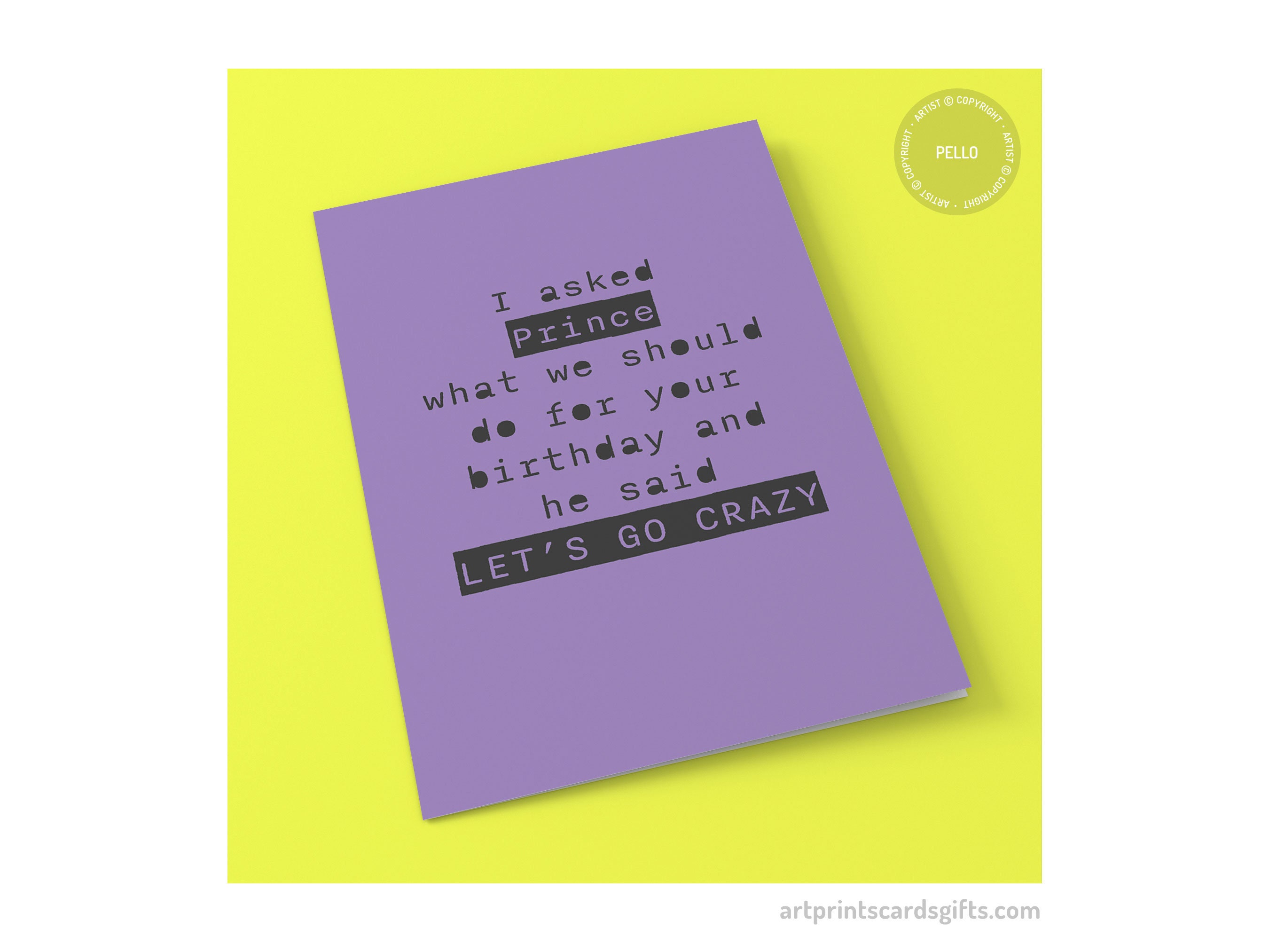 Prince Birthday Card - Prince and the Revolution - Card for Music Fan ...