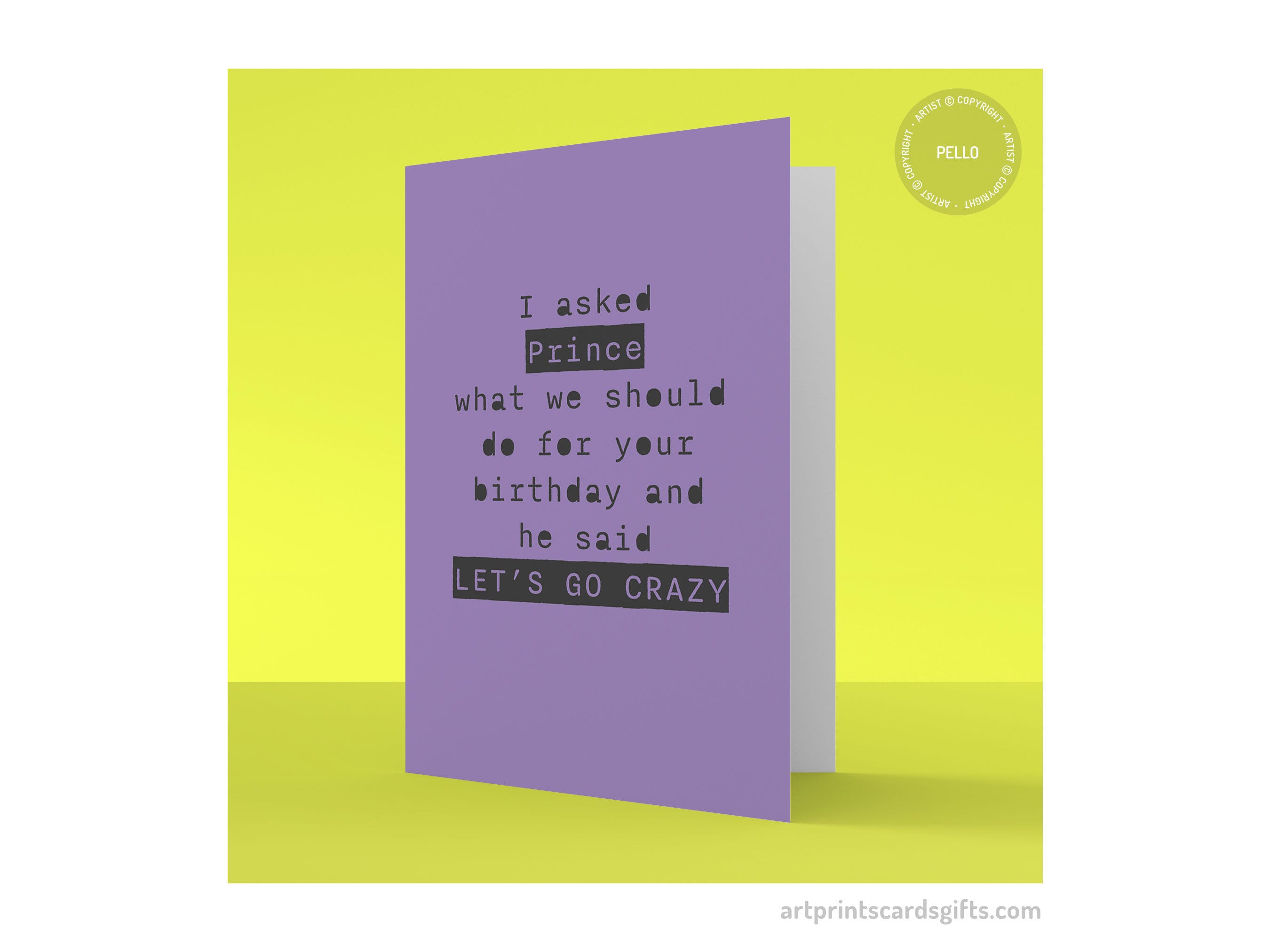 Prince Birthday Card - Prince and the Revolution - Card for Music Fan ...