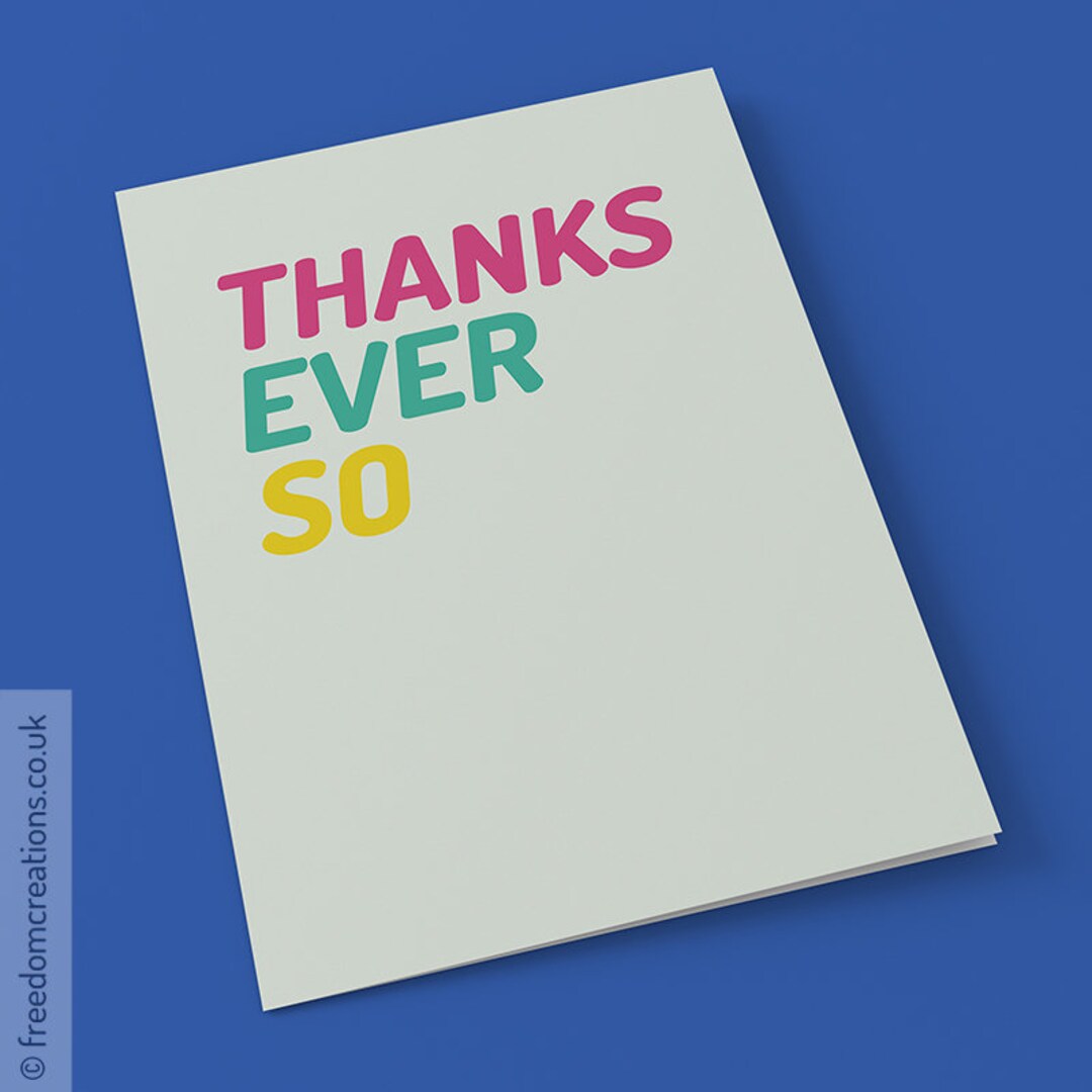Thanks Ever so - Thank You Card - Etsy