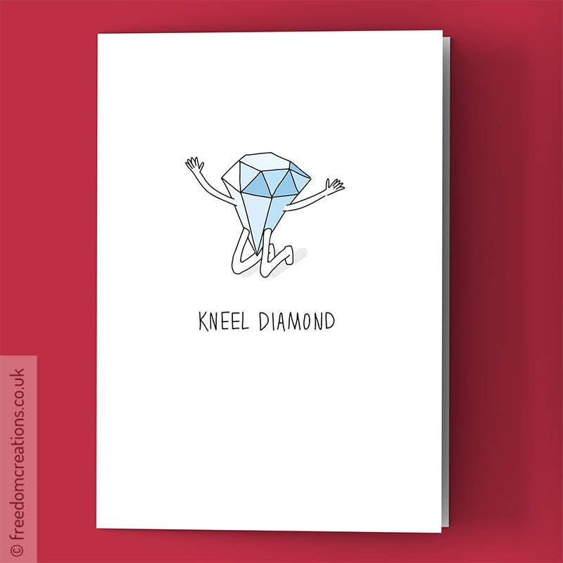 Neil Diamond Card - Kneel Diamond - Funny Music Pun, Blank Greeting ...