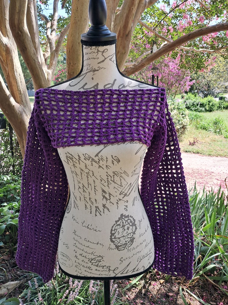 Crochet Fishnet Shrug, Mesh Top, Crochet Bolero Top, Cropped Top ...