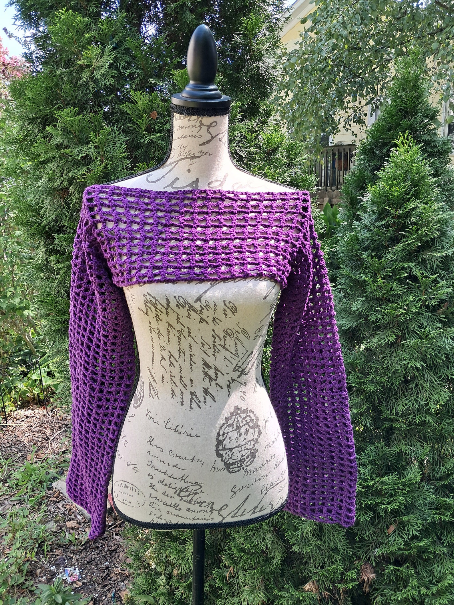 Crochet Fishnet Shrug, Mesh Top, Crochet Bolero Top, Cropped Top ...