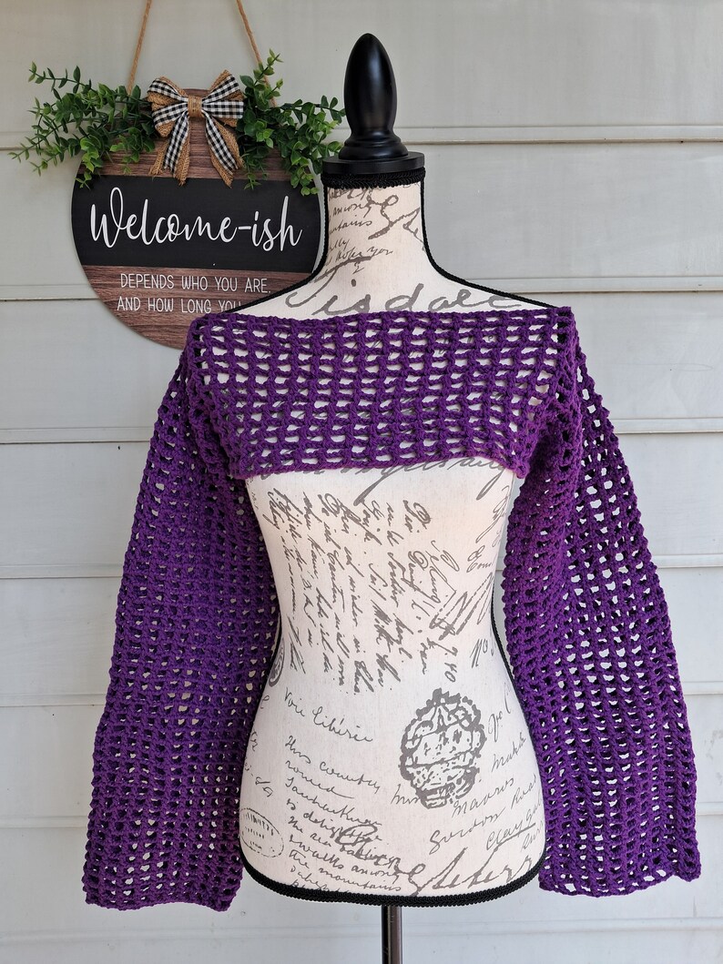 Crochet Fishnet Shrug, Mesh Top, Crochet Bolero Top, Cropped Top ...