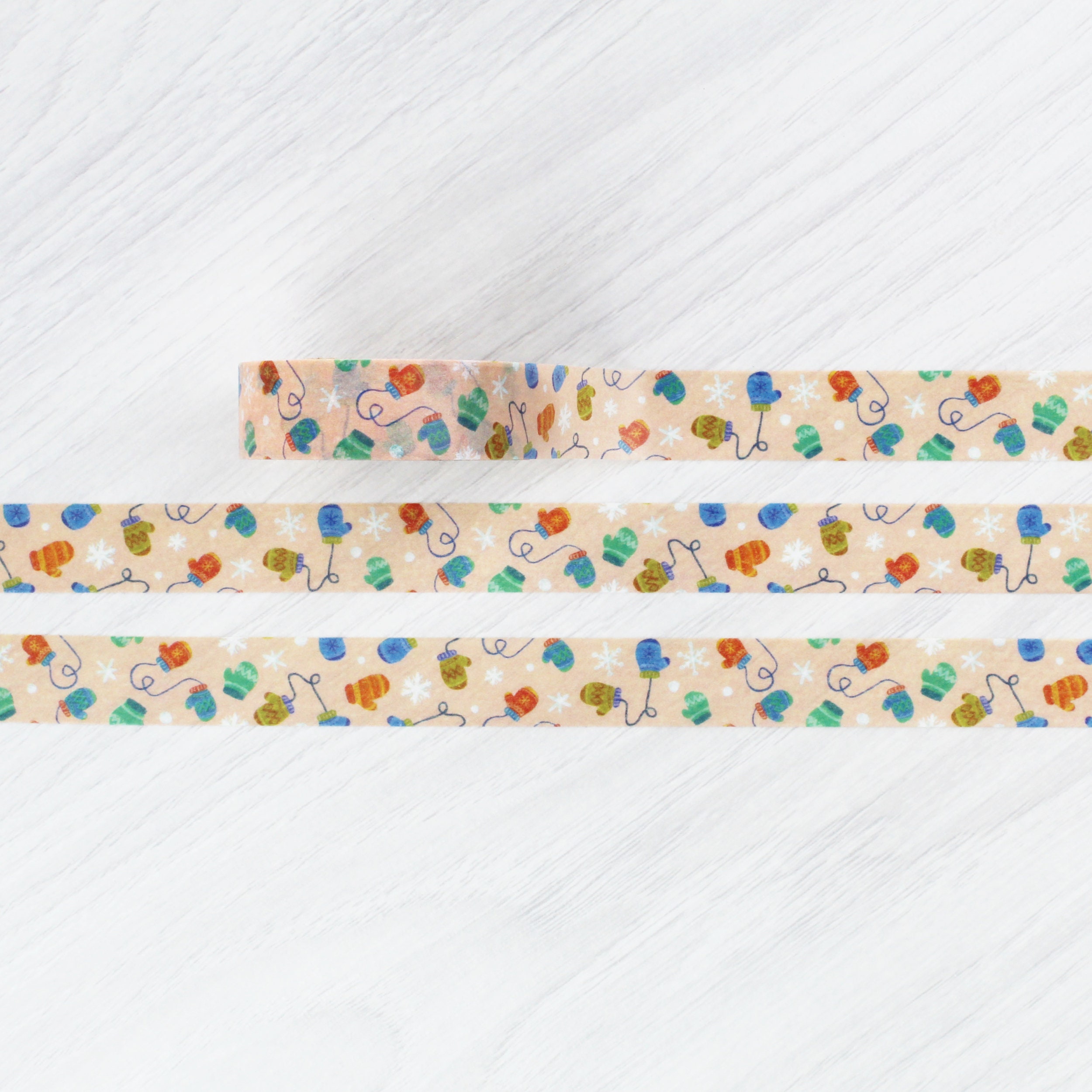 Christmas Washi Tape Cosy Mittens & Snowflakes Gift - Etsy UK