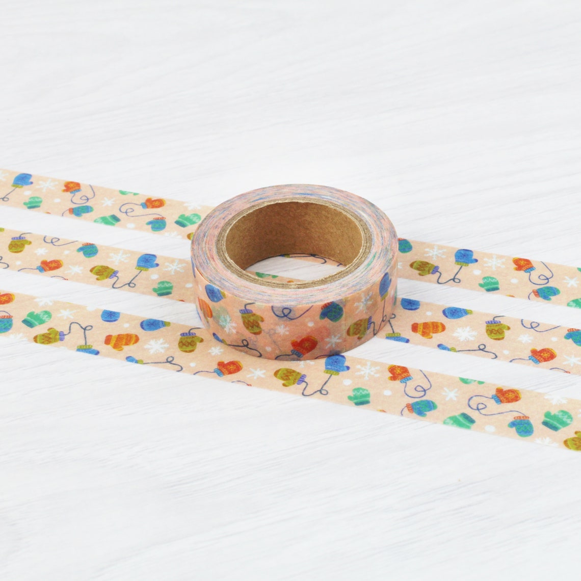 Christmas Washi Tape Cosy Mittens & Snowflakes Gift - Etsy UK