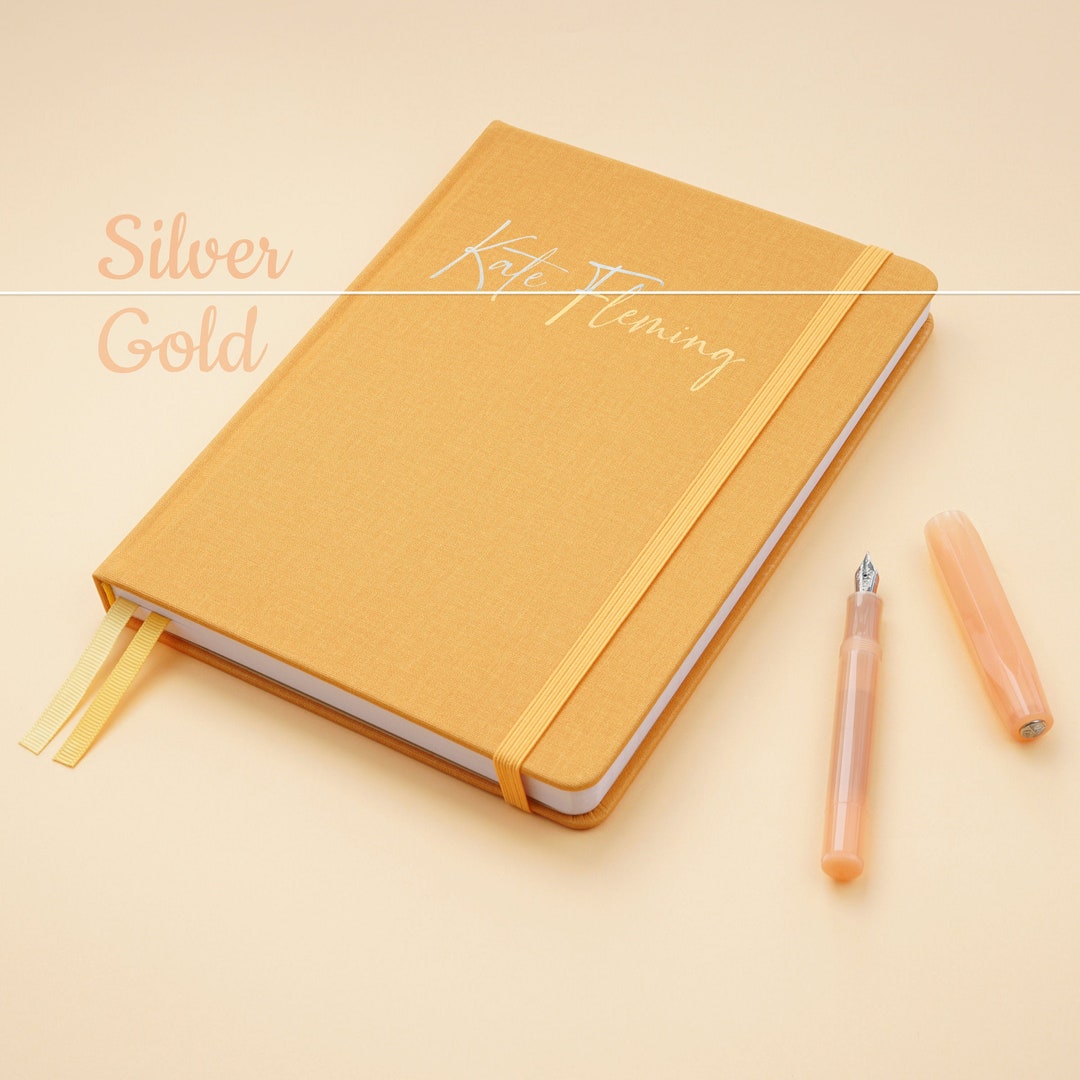 Personalised Notebook Premium Hardback Lined or Dotted Paper A5 ish ...