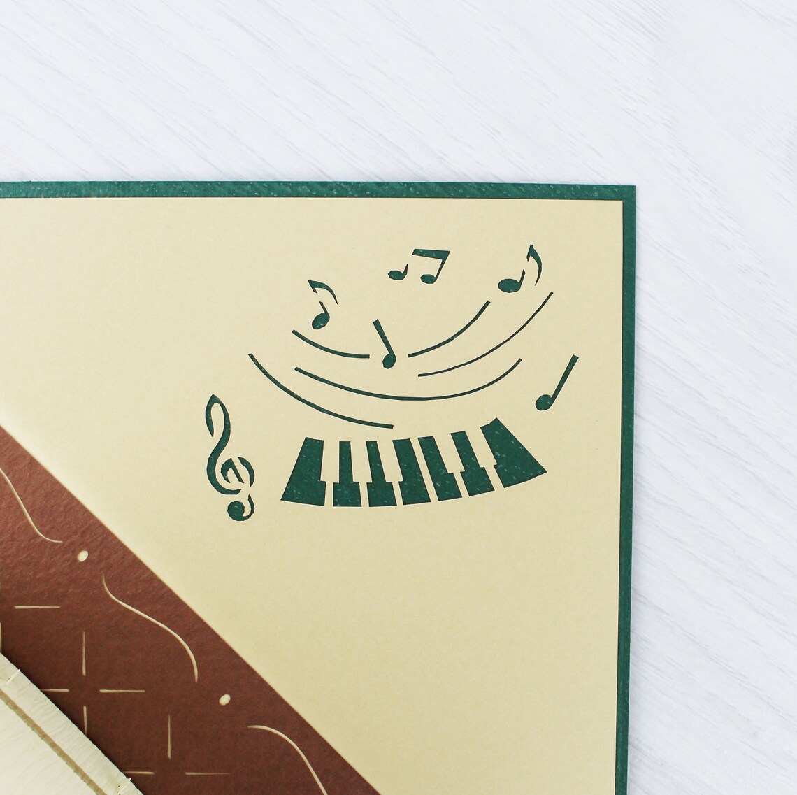 Christmas Piano 3d Pop up Card Festive Xmas Card Handcrafted | Etsy