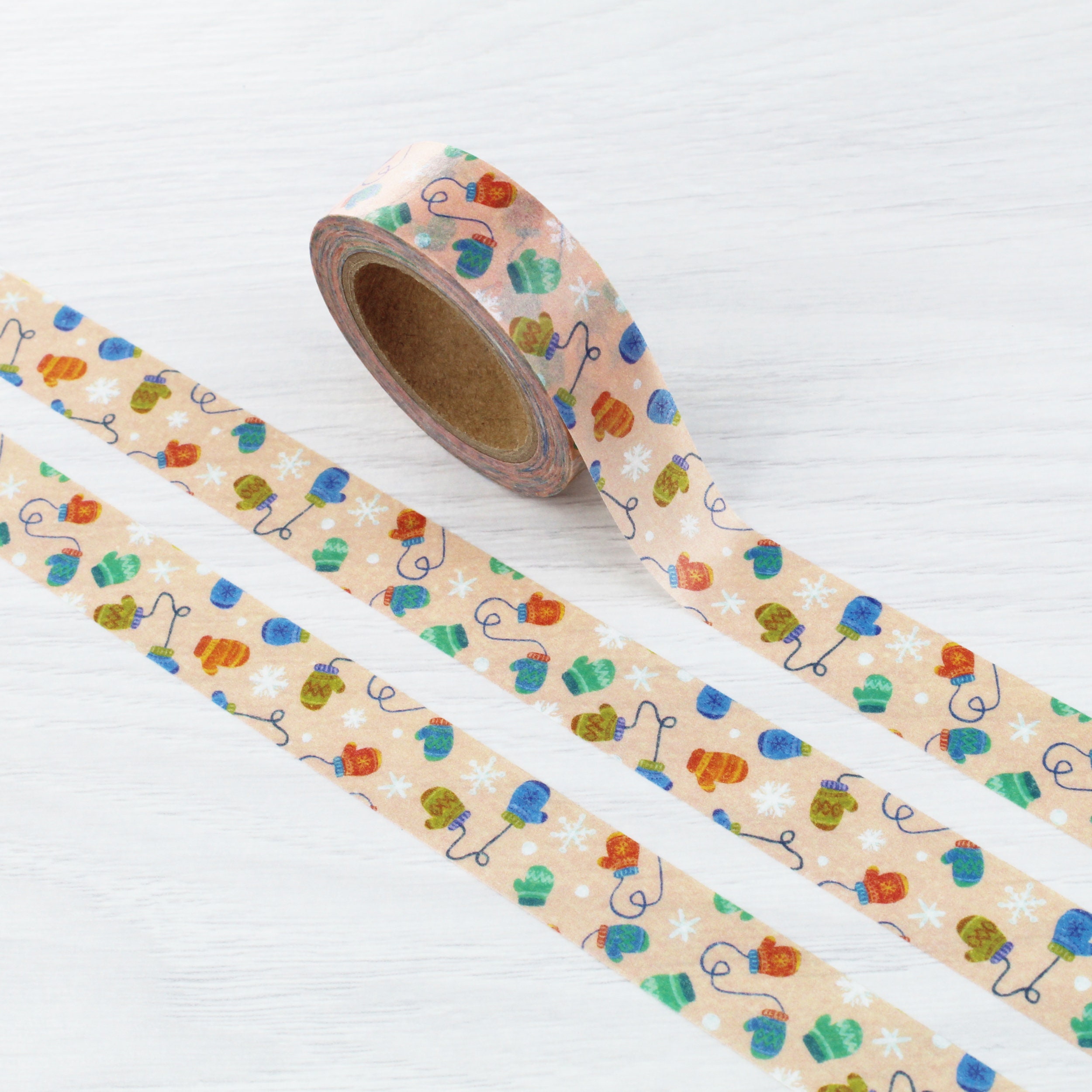 Christmas Washi Tape Cosy Mittens & Snowflakes Gift - Etsy UK