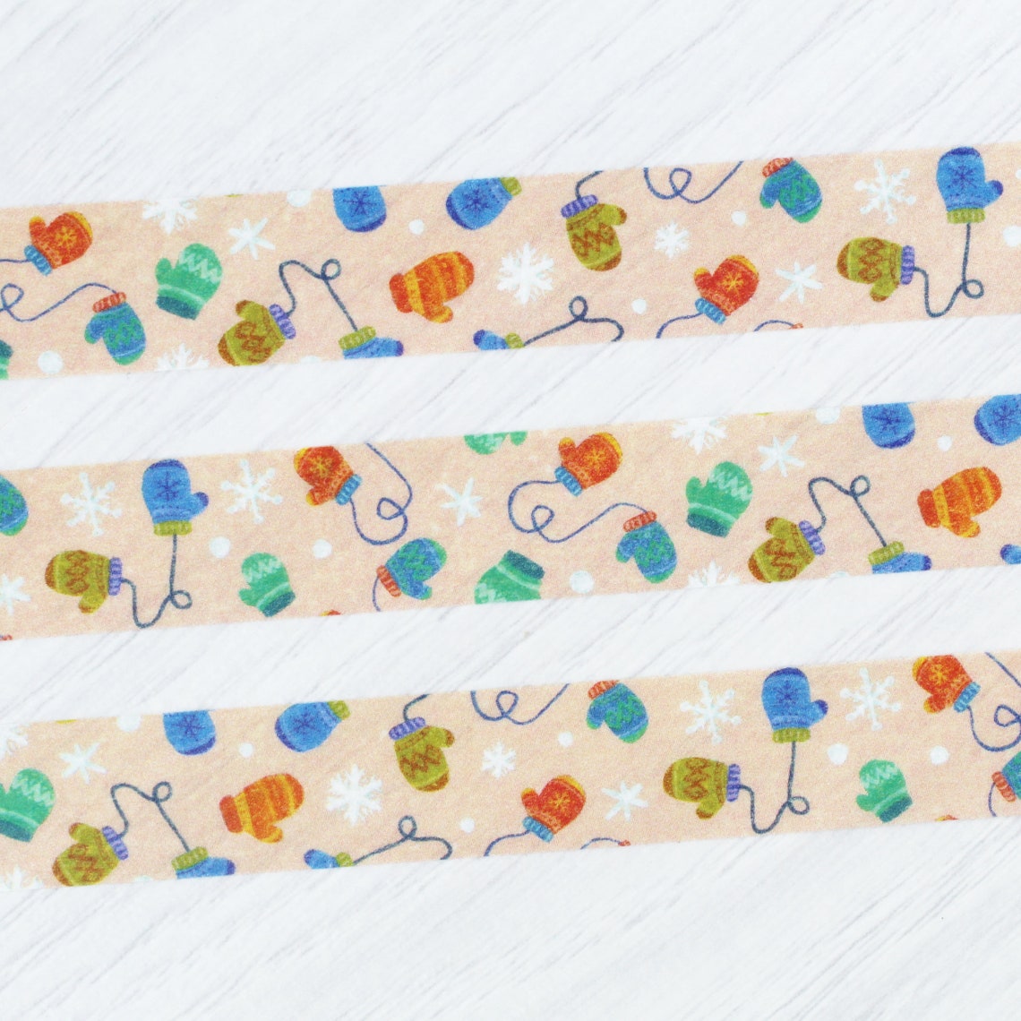 Christmas Washi Tape Cosy Mittens & Snowflakes Gift - Etsy UK