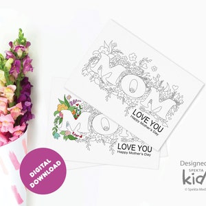Printable Mothers Day Coloring Card Kids, Printable Mothers Day Card ...