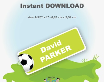 Soccer Name Labels, Soccer Ball - Etsy