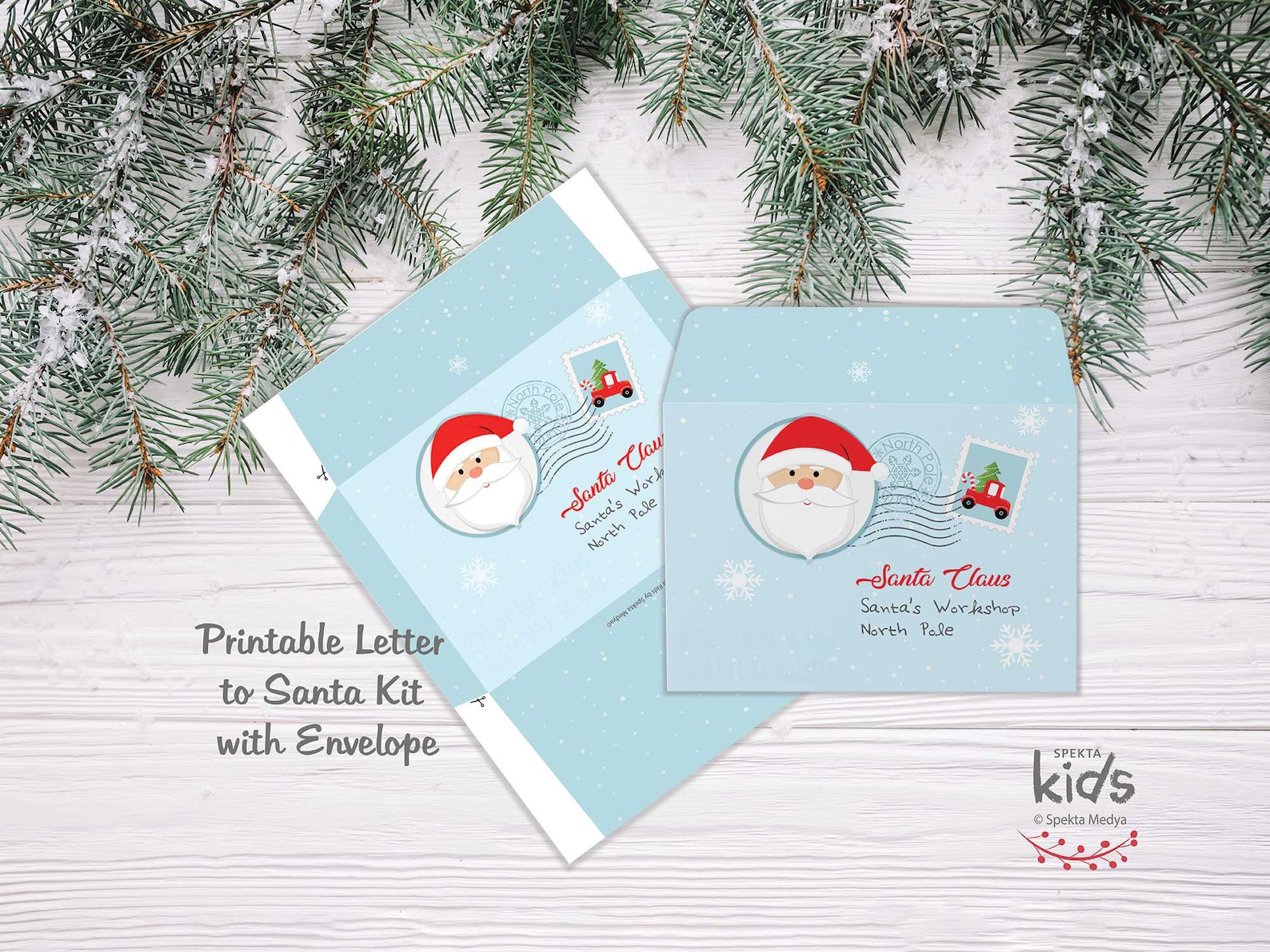 Printable Letter to Santa Kit With Envelope, Letter to Santa Template ...