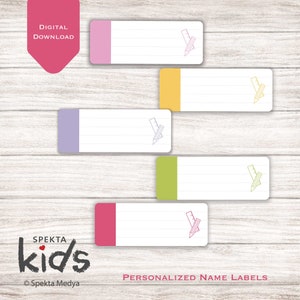 Customizable Multi-colored Name Labels! - Etsy