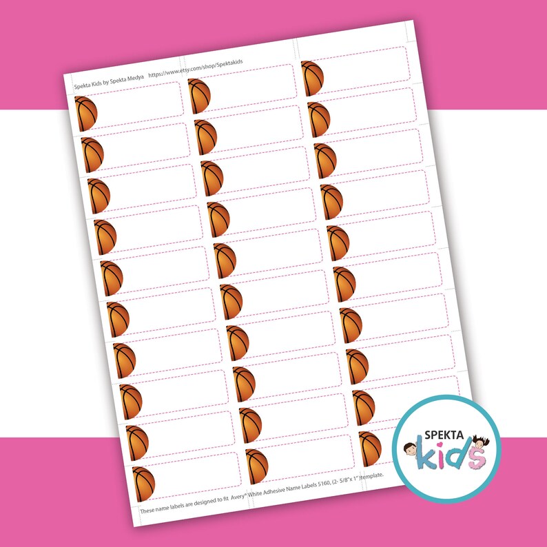 Girls Basketball Name Labels - Etsy