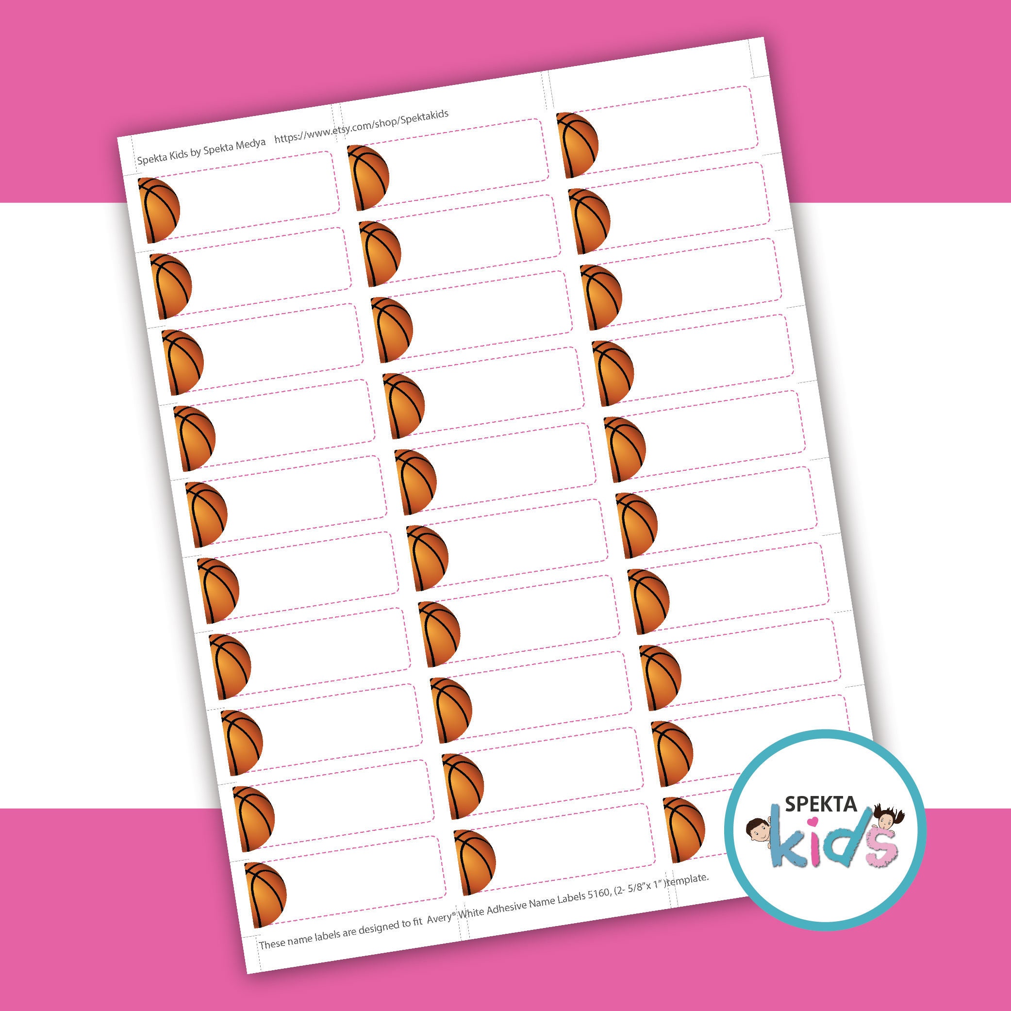 Girls Basketball Name Labels - Etsy