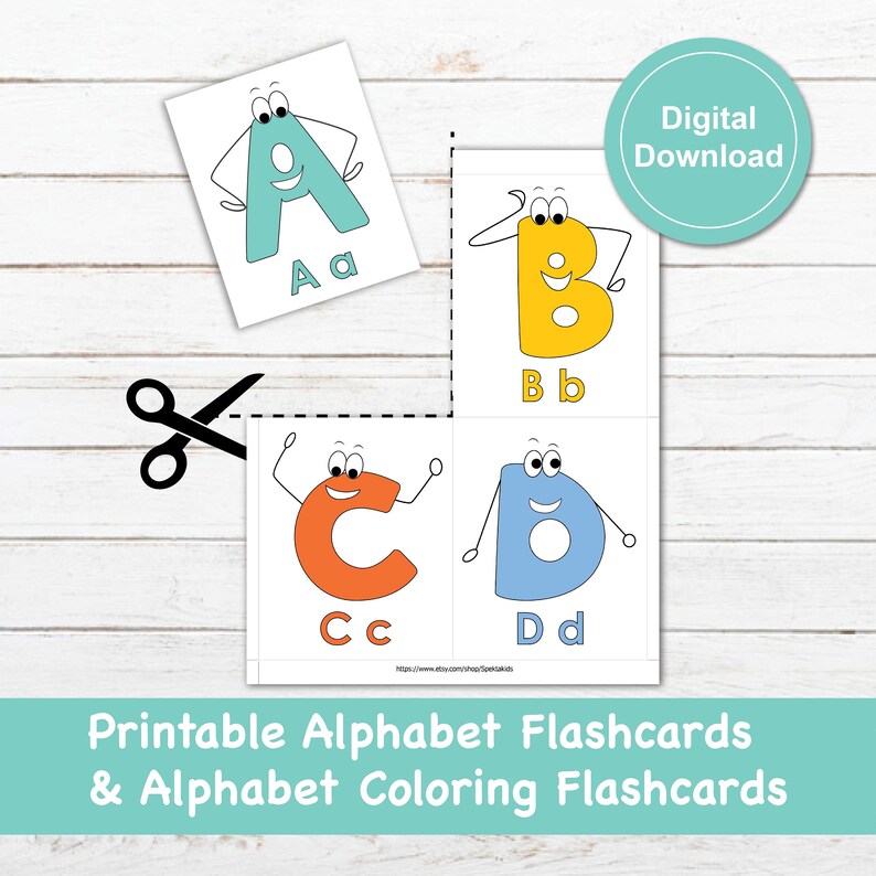 Printable Alphabet Flashcards, Printable Alphabet Coloring Flashcards ...