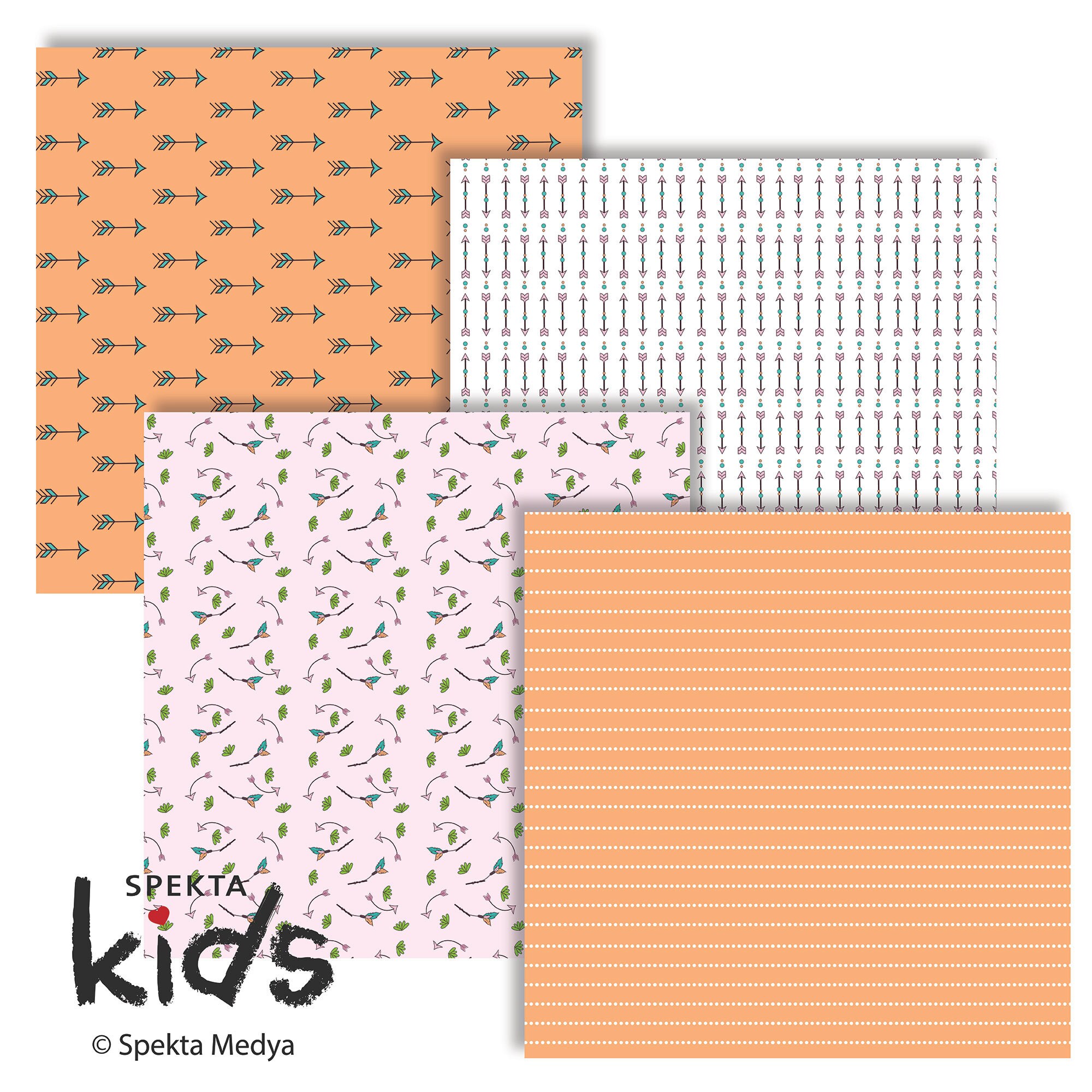 Tribal Digital Paper Kids, Seamless Digital Papers for Scrapbooking, 10 ...
