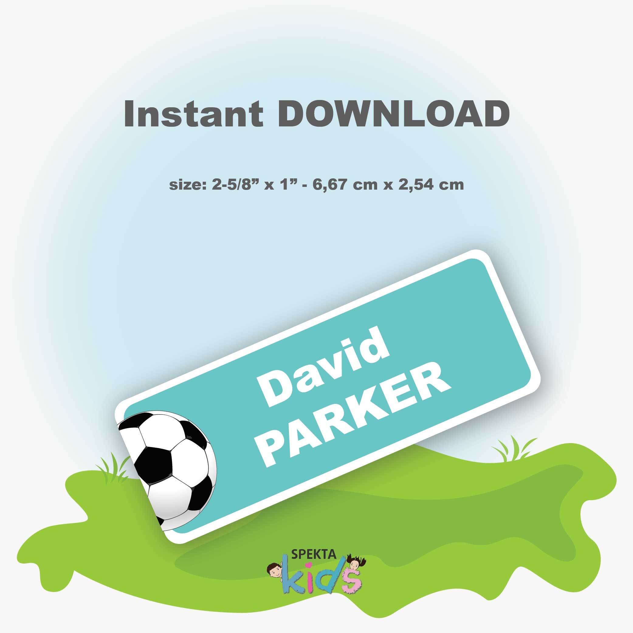 Soccer Name Labels, Soccer Ball - Etsy