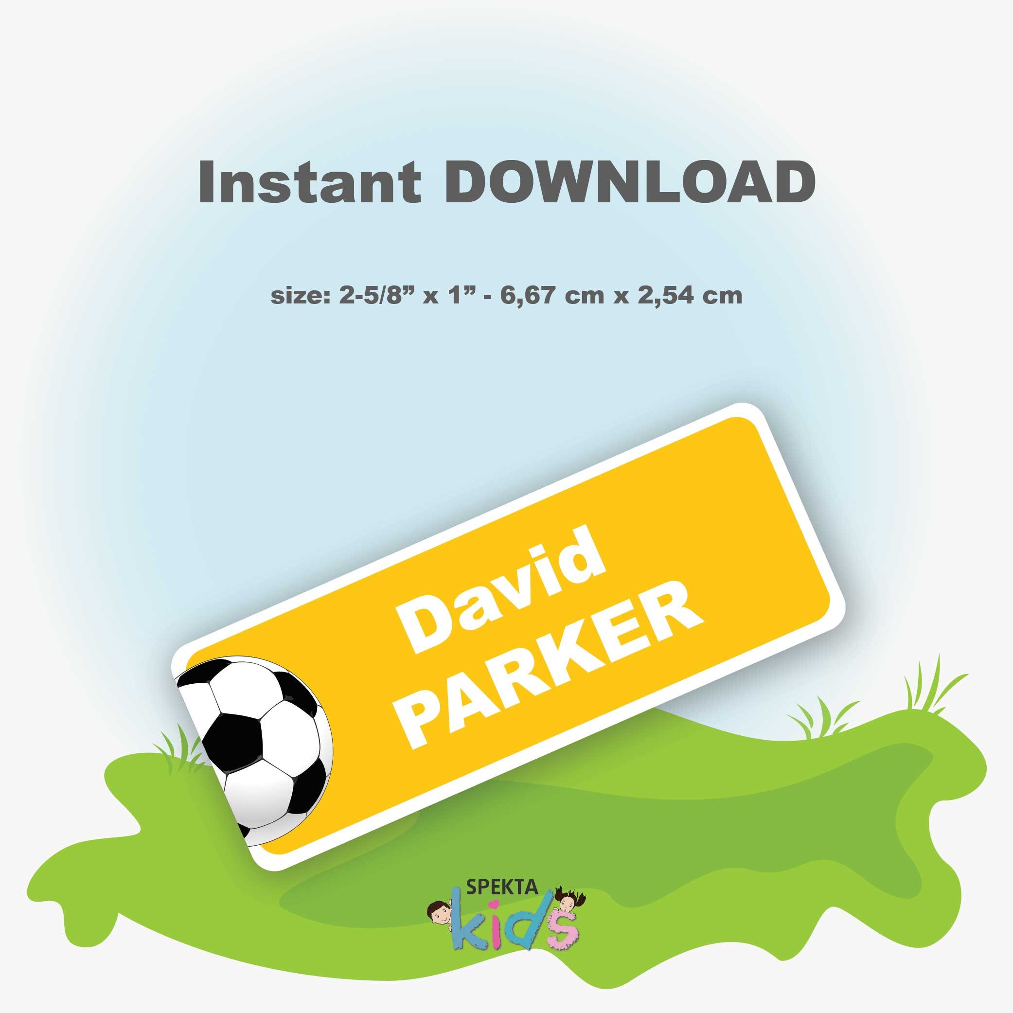 Soccer Name Labels, Soccer Ball - Etsy