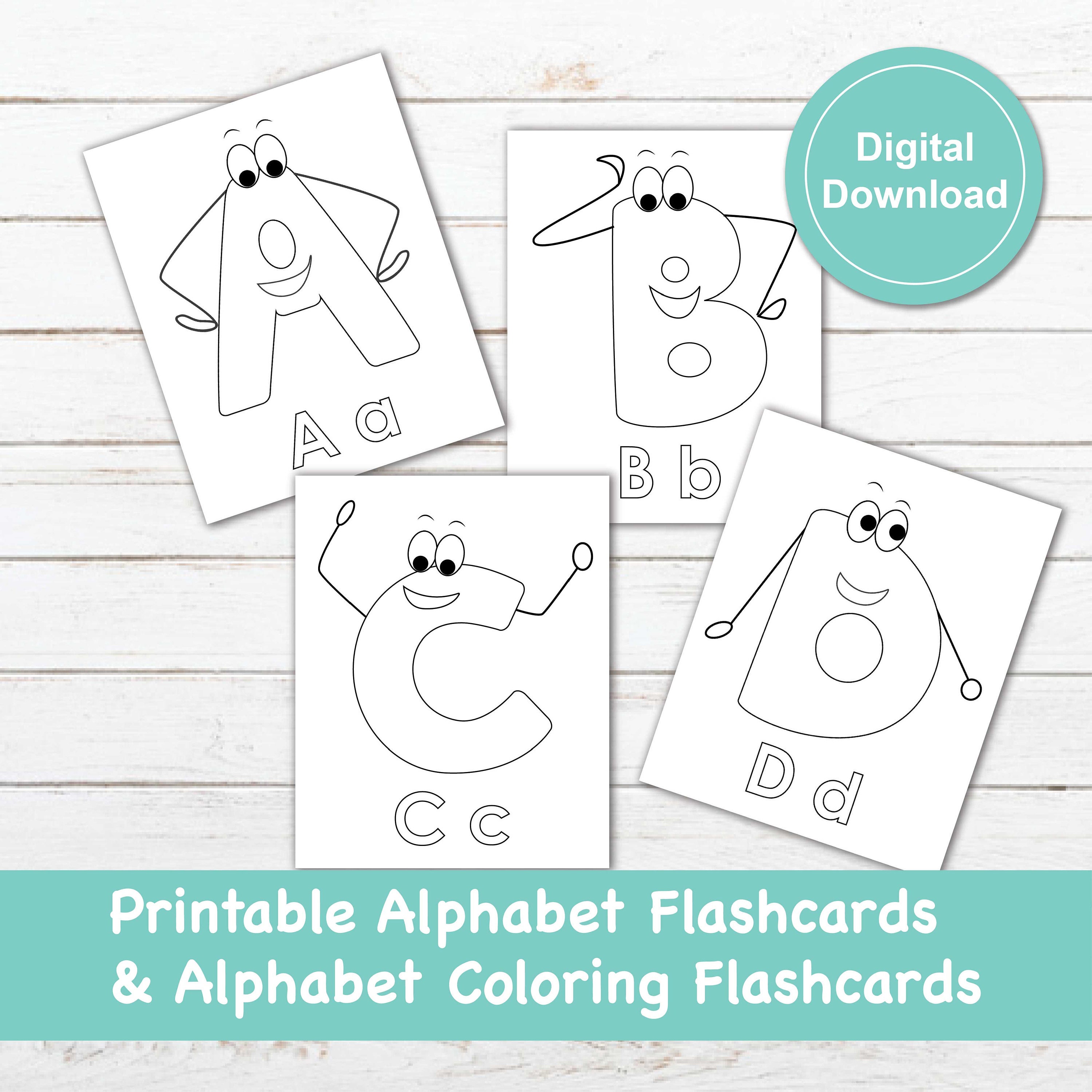 Printable Alphabet Flashcards, Printable Alphabet Coloring Flashcards ...