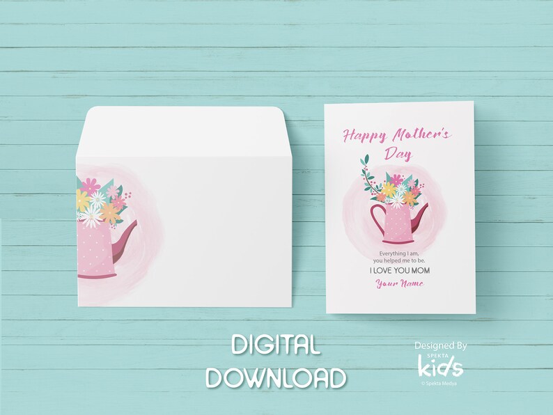 Printable Mother's Day Card, Watering Can Flowers (digital Download) - Etsy