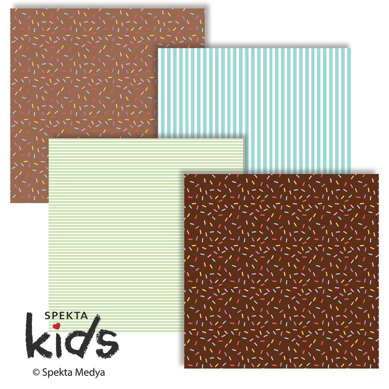 Donut Seamless Digital Papers for Scrapbooking, 16 Doughnut Party ...