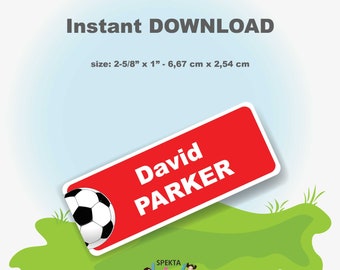 Soccer Name Labels Soccer Ball | Etsy