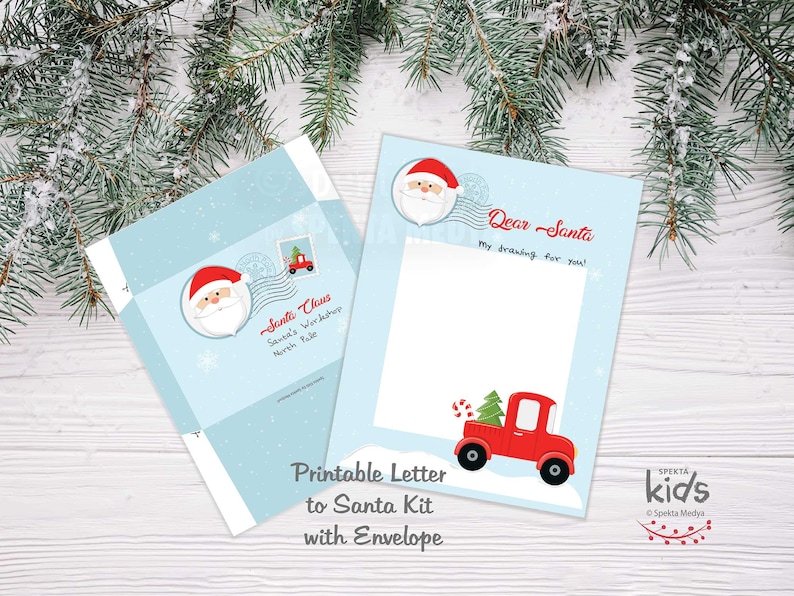 Printable Letter to Santa Kit With Envelope, Letter to Santa Template ...