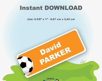 Soccer Name Labels Soccer Ball | Etsy