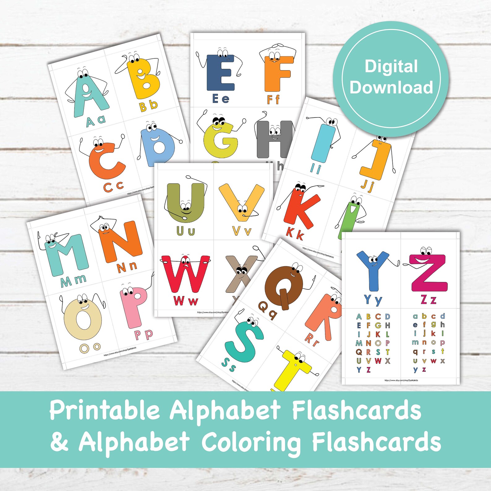 Printable Alphabet Flashcards, Printable Alphabet Coloring Flashcards ...