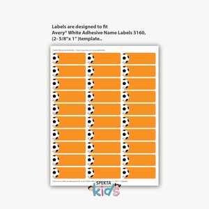 Soccer Name Labels, Soccer Ball - Etsy