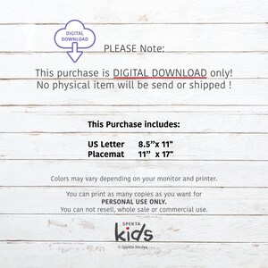 Ballerina Birthday Printable Placemat, Activity Birthday Coloring Page Kids - Etsy