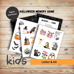 Fun Halloween Spooky Memory Game Printable for Kids, Educational ...