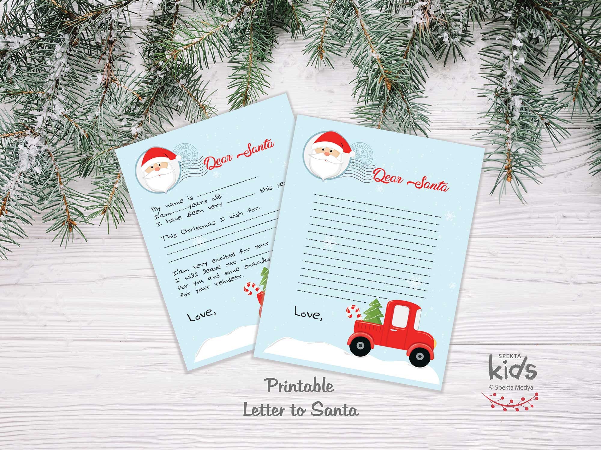 Printable Letter to Santa Kit With Envelope, Letter to Santa Template ...