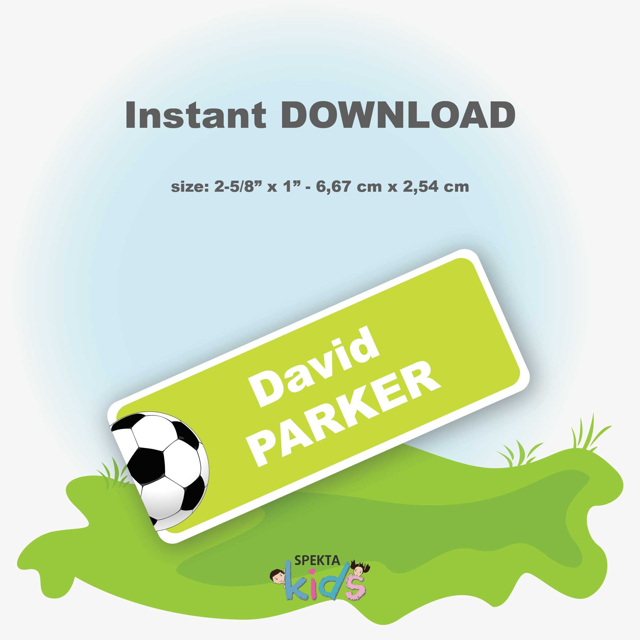 Soccer Name Labels, Soccer Ball - Etsy