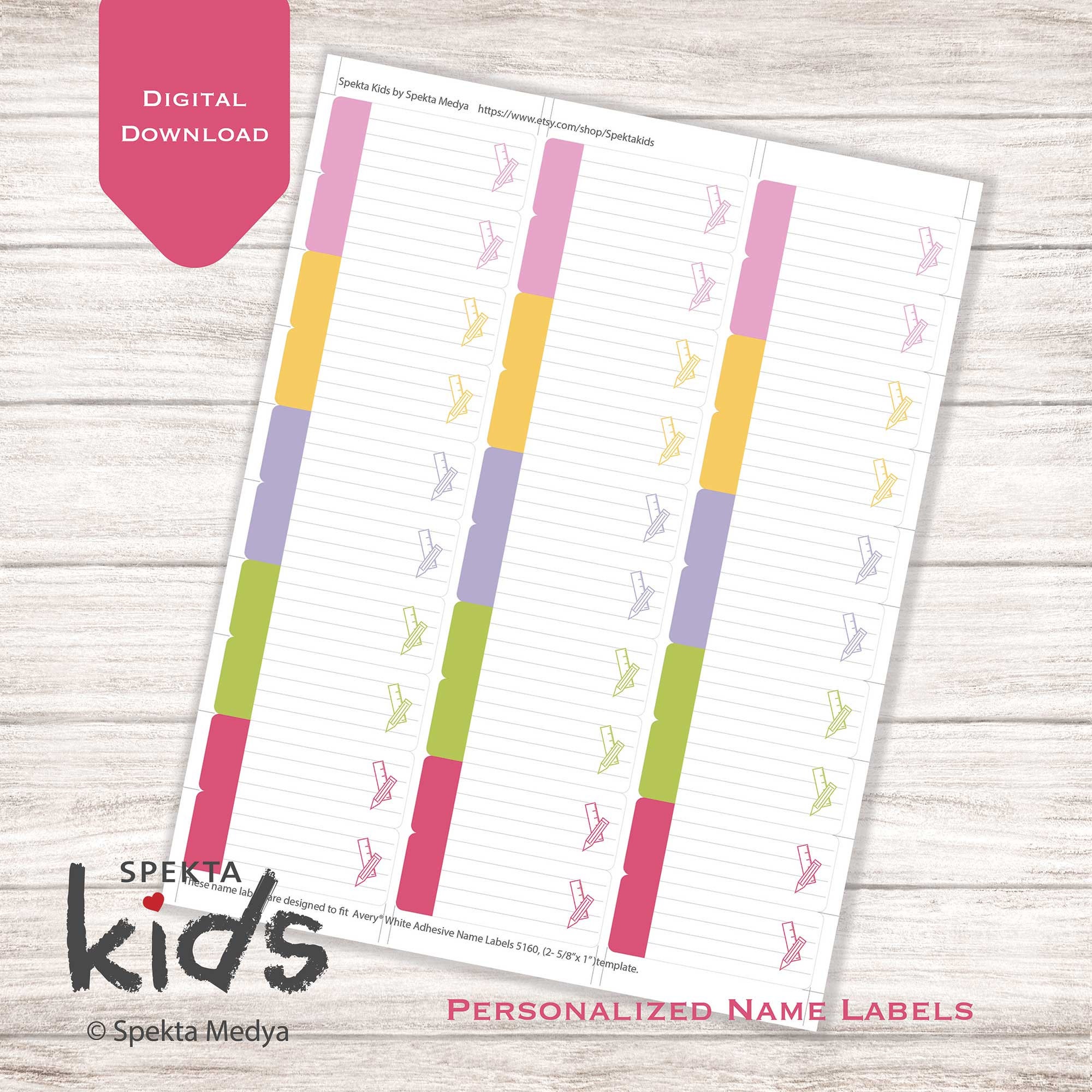 Customizable Multi-colored Name Labels! - Etsy