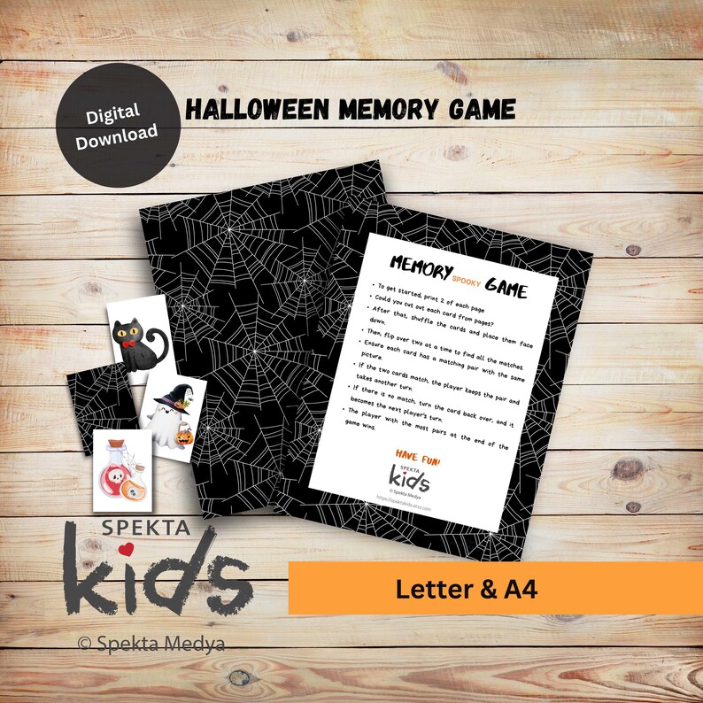 Fun Halloween Spooky Memory Game Printable for Kids, Educational ...