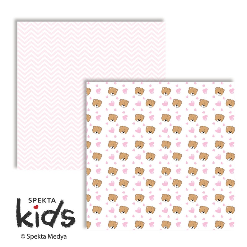 Pink Teddy Bear Theme, Seamless Digital Paper - Etsy