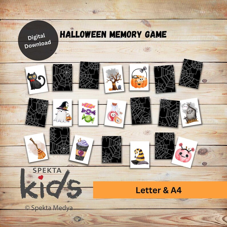 Fun Halloween Spooky Memory Game Printable for Kids, Educational ...