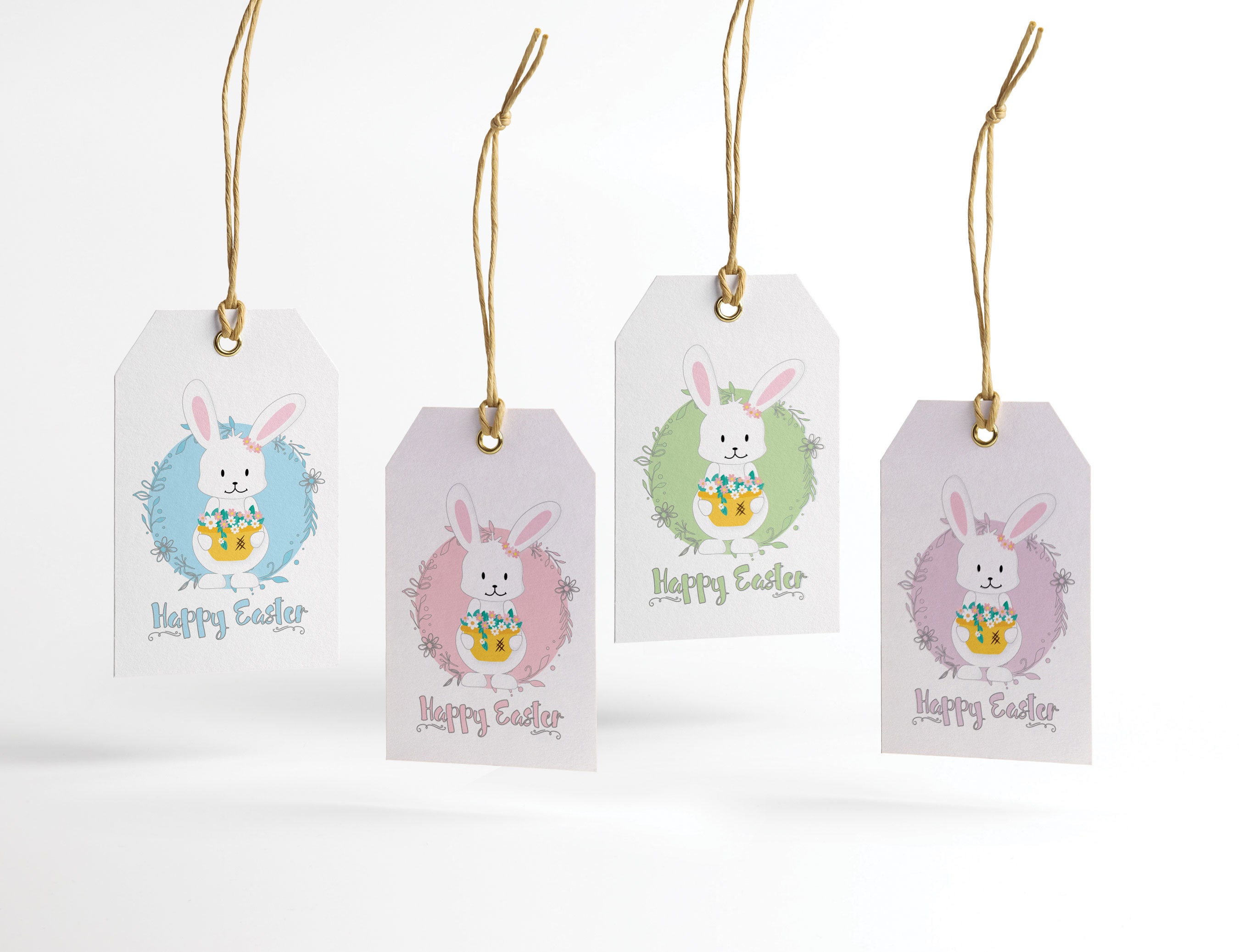 Printable Easter Bunny Favor Tags, Printable Easter Tags, Happy Easter ...