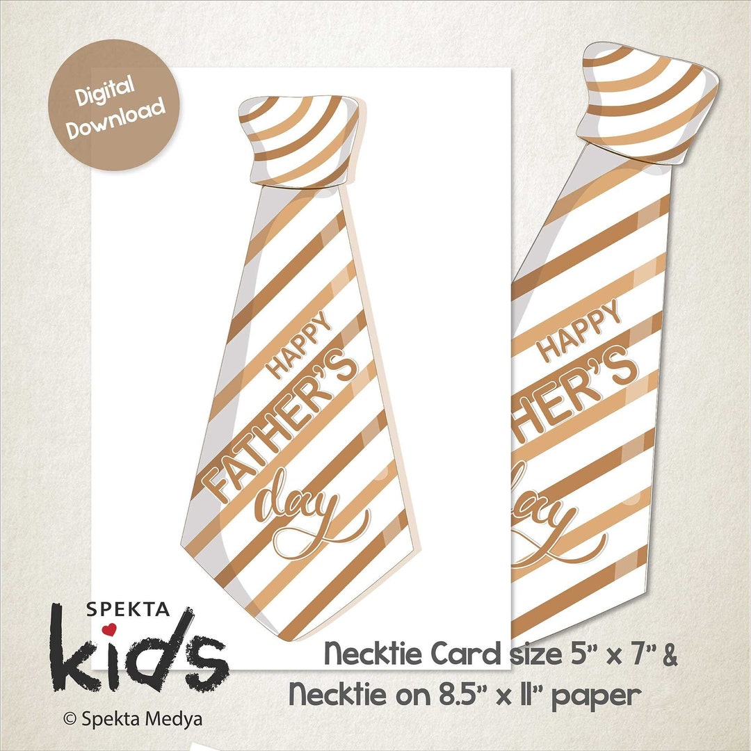 Father's Day Necktie Card and Blank Tie Fathers Day Craft Templates - Etsy