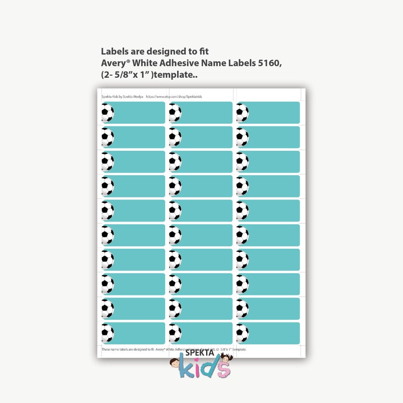 Soccer Name Labels, Soccer Ball - Etsy