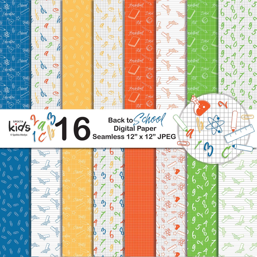 Back to School Digital Paper for Creative Projects for Students ...
