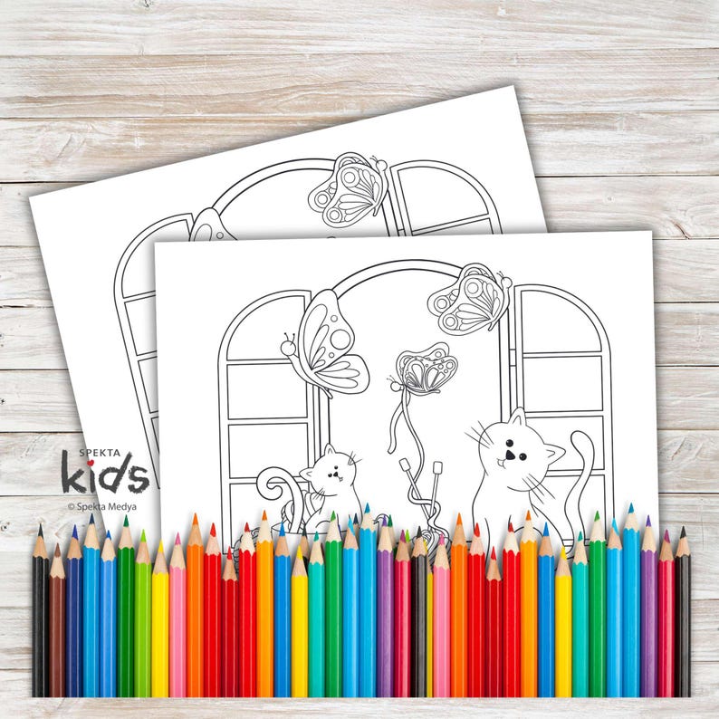 Meow-tastic Coloring Pages for Kids Instant Download - Etsy
