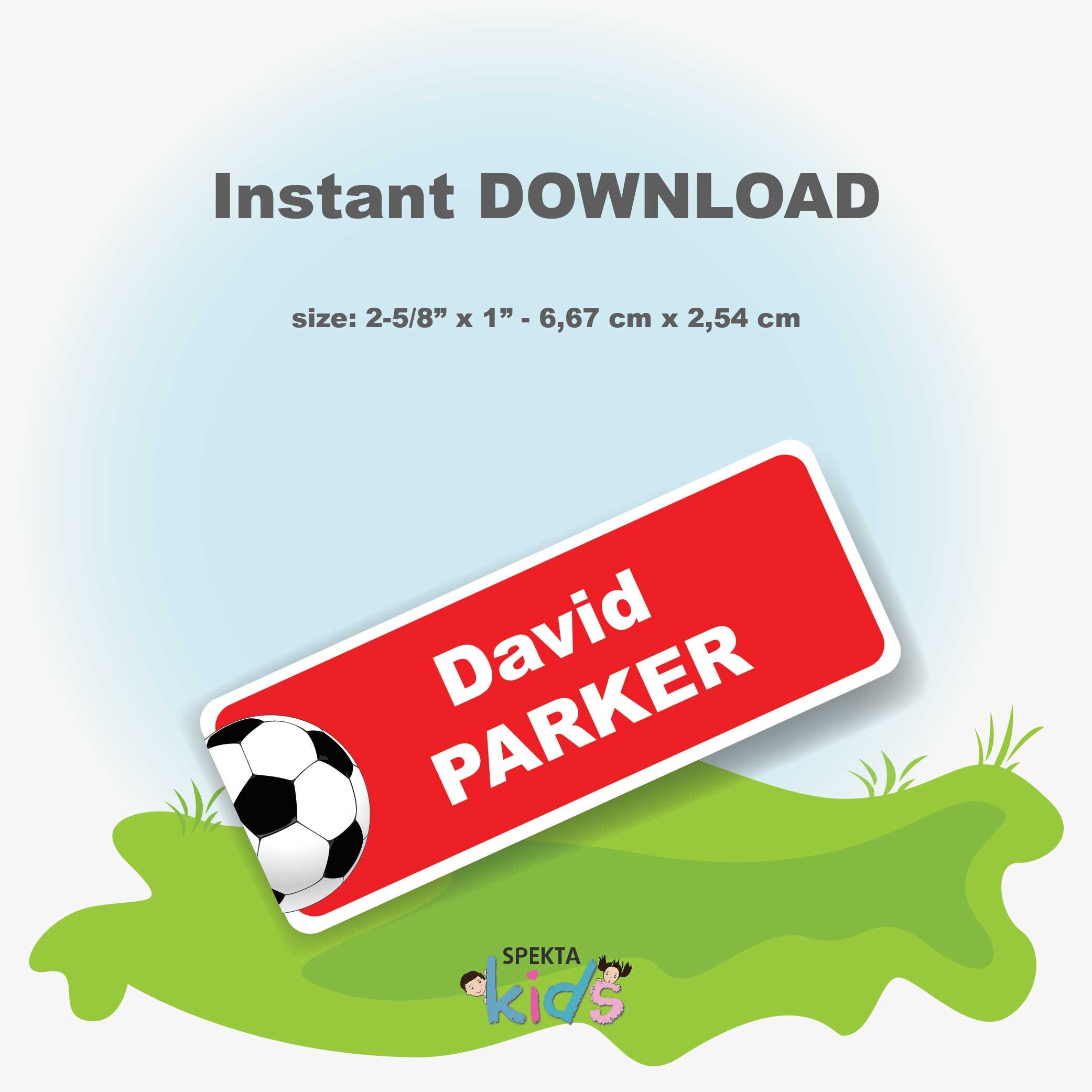 Soccer Name Labels, Soccer Ball - Etsy