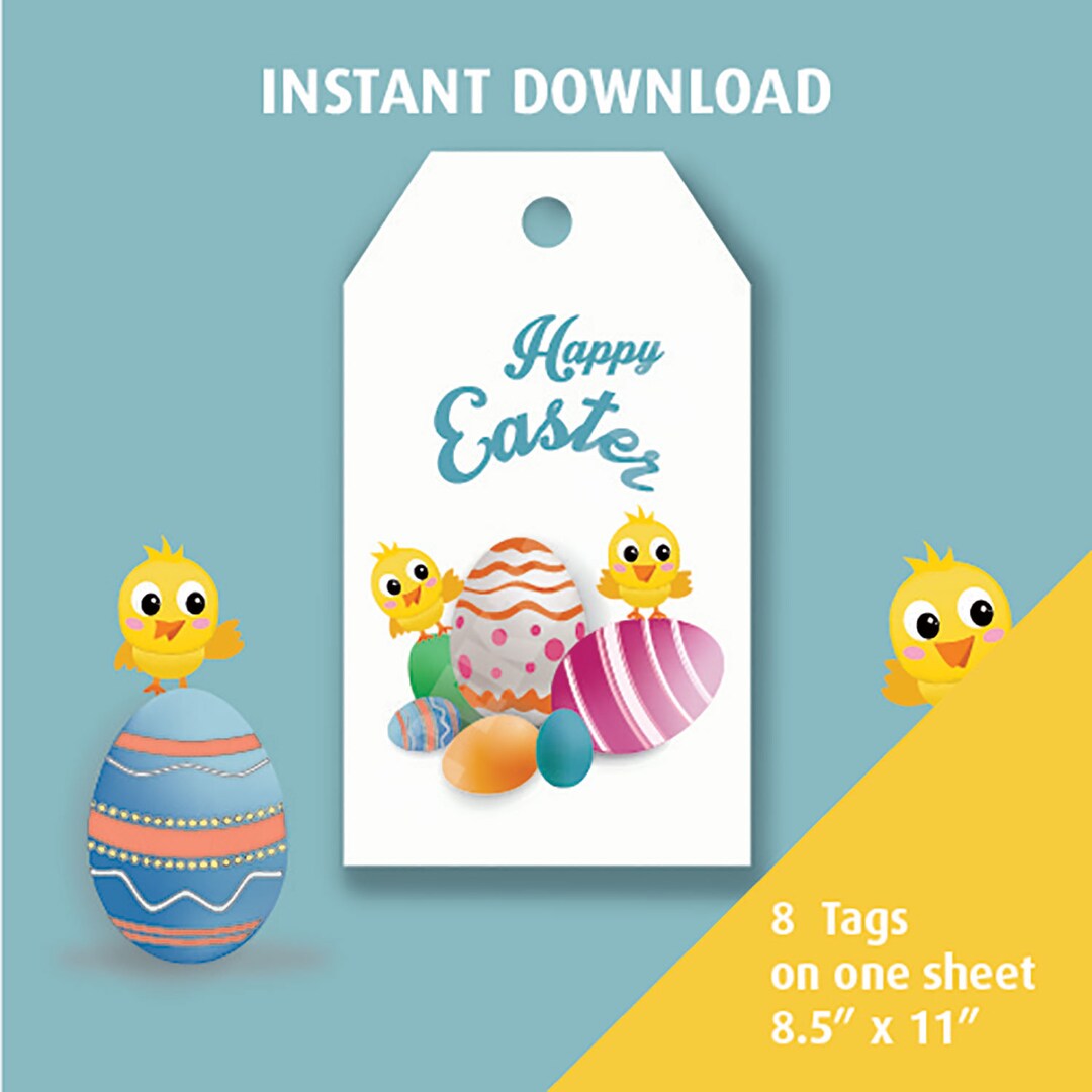 Printable Cute Easter Tags, Printable Easter Tags, Easter Basket Tags ...