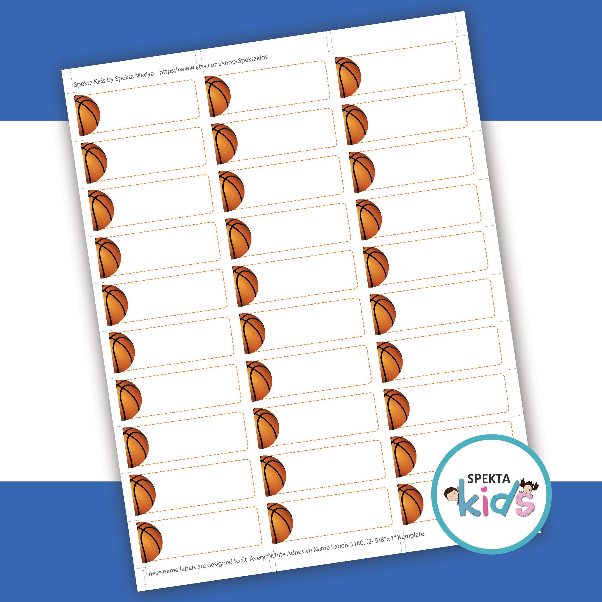 Custom Basketball Name Labels, Personalized Name Labels - Etsy